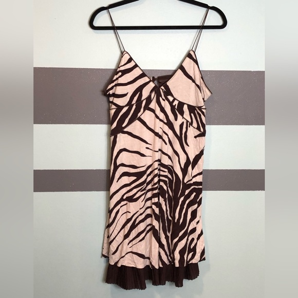 Zara | Dresses | Zara Collection Animal Print Spaghetti Strap Dress ...